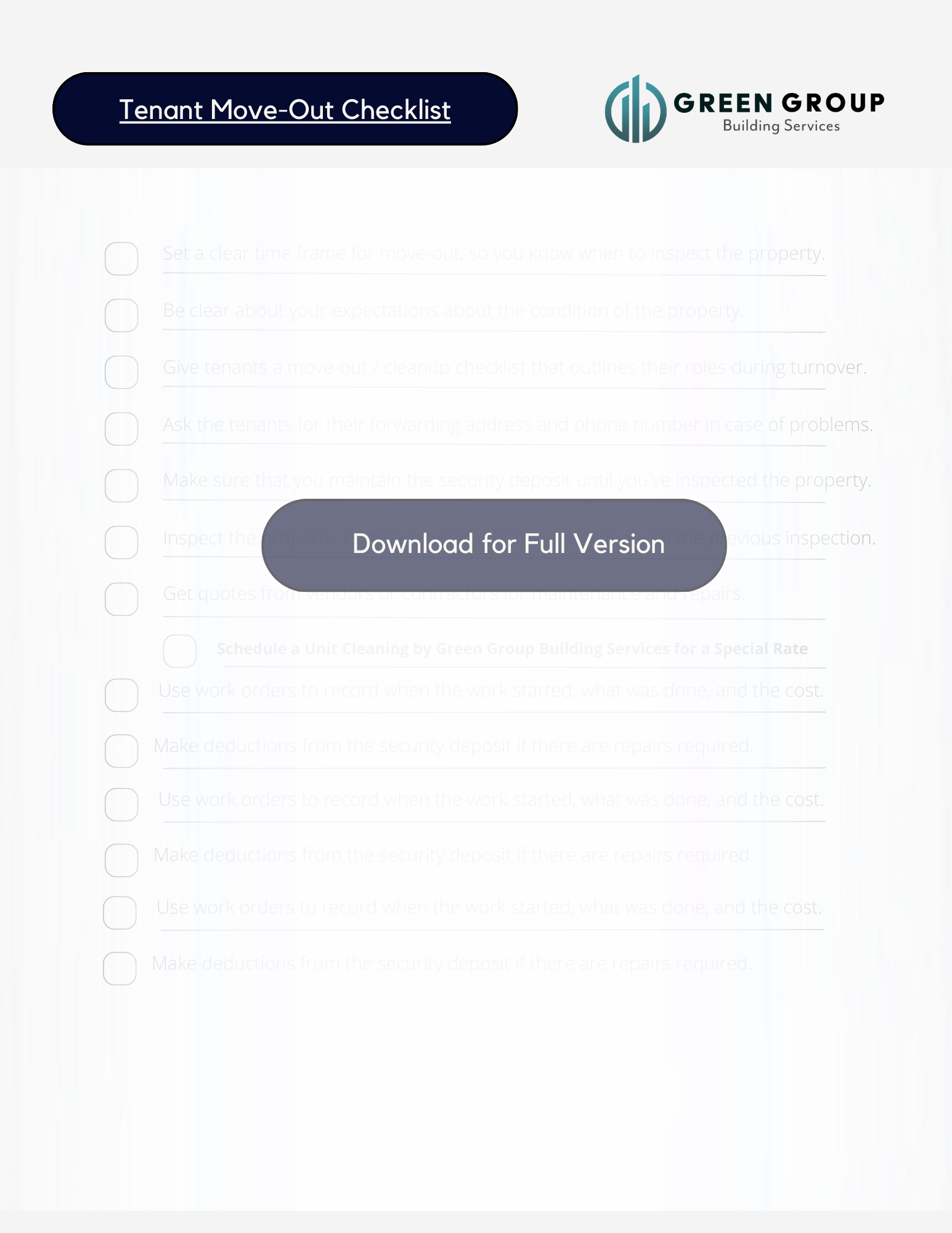 Free Tenant Move-Out Checklist for Property Managers - Green Group ...